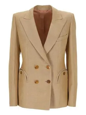 BLAZÉ MILANO BLAZE MILANO Sand Beige Double-Breasted Jacket Cream