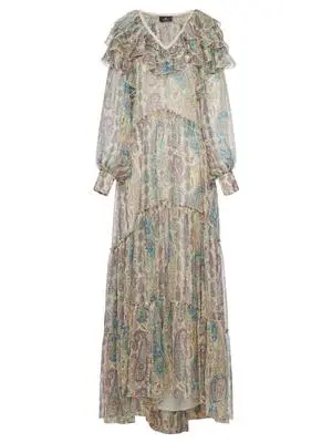 ETRO ETRO Long Silk Dress With Floral Paisley Pattern