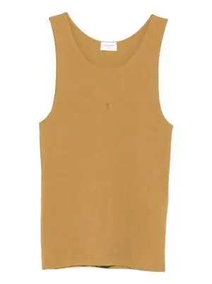 Saint Laurent SAINT LAURENT Embroidered Cotton Tank Top Multicolor