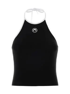 MARINE SERRE Cotton Tank Top - Black