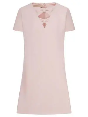 Valentino Garavani Crepe Mini Dress With Bow Detail - Pink
