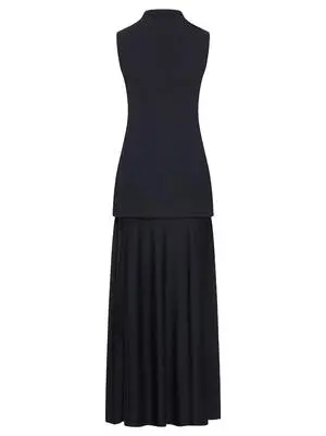 JIL SANDER Long Sleeveless High Neck Dress - Black