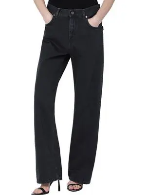HAIKURE Charcoal Wide-leg Jeans - Gray