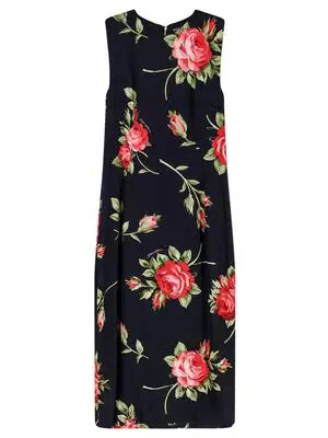 Dolce & Gabbana Viscose Dress With Rose Print - Multicolor