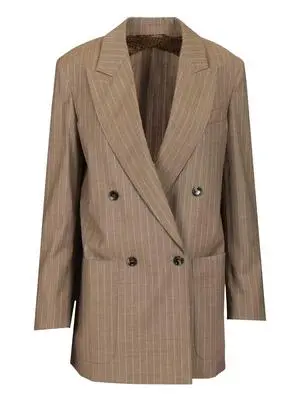 Max Mara Double-breasted Virgin Wool Blazer - Brown
