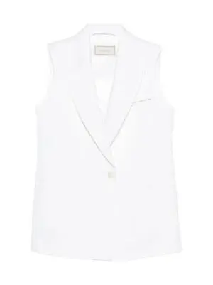 Peserico Sleeveless Lapel Waistcoat - White