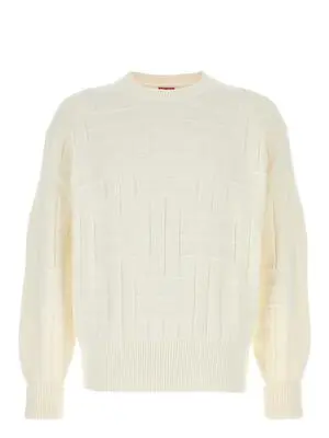 Kenzo Textured Crew Neck Sweater - White