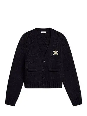 Celine Silk And Cashmere V-neck Cardigan - Black