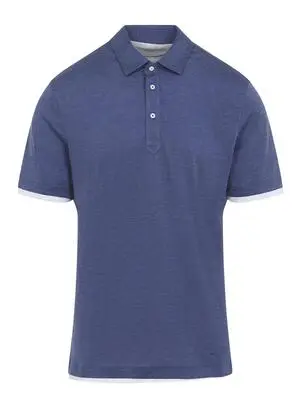 Brunello Cucinelli Silk Polo - Blue