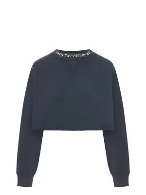 GOLDEN GOOSE Crew Neck Sweatshirt With Crystals - Multicolor