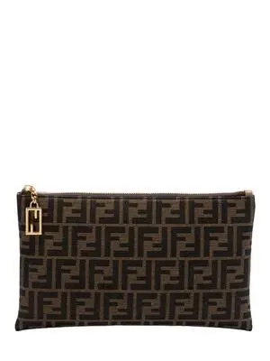 Fendi Monogrammed Clutch Bag - Brown