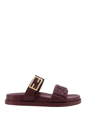 Fendi Embossed Logo Slides - Multicolor