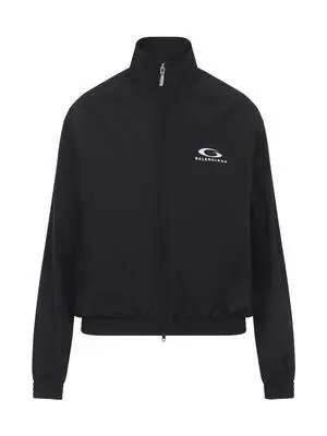 Balenciaga Cotton Jacket With Logo Detail - Black