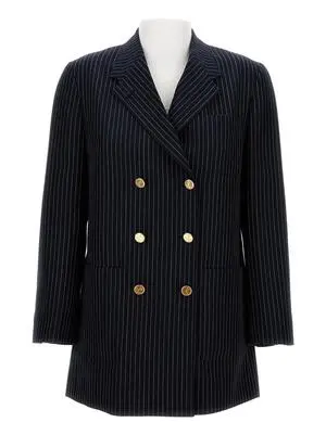 Thom Browne Double-breasted Jacket With Patch Pockets - Multicolor