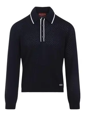 Gucci Long Sleeves Polo - Blue