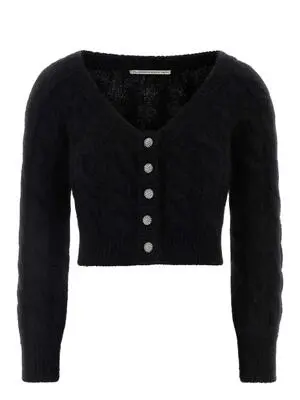 ALESSANDRA RICH ALESSANDRA RICH Black Mohair Blend Cardigan