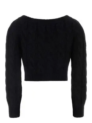 Alessandra Rich ALESSANDRA RICH Black Mohair Blend Cardigan Black