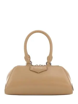 Givenchy Beige Leather Mini Antigona East-west Handbag - Brown