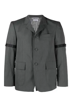 Thom Browne Single-breasted Blazer With Armband Detail - Gray
