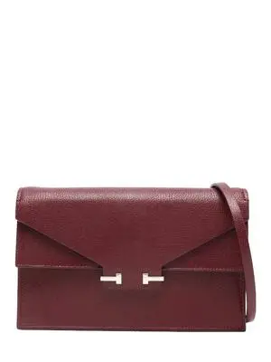 TOM FORD Dark Grain Effect Leather Clutch Bag - Red