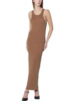 ENTIRE STUDIOS Sleeveless Cotton Blend Maxi Dress - Cream