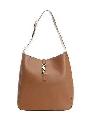 Saint Laurent Calfskin Hobo Bag - Brown