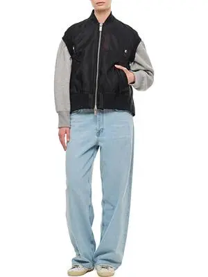 Sacai Nylon Twill Vest With Ribbed Hem And Collar - Multicolor