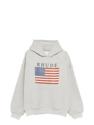 Rhude Grey Graphic Print Hoodie - Gray