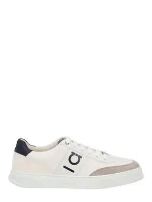 FERRAGAMO FERRAGAMO Gancini Leather Lace-Up Sneakers Black