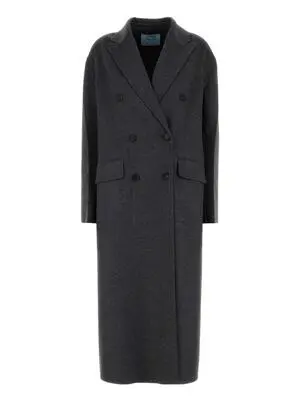 Prada PRADA Dark Grey Wool Blend Coat Gray
