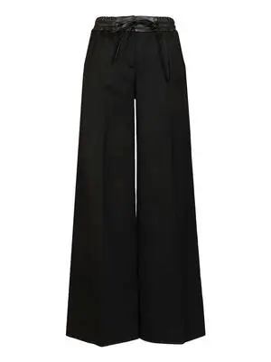 Alaïa Tailored Wool And Lambskin Pants - Black