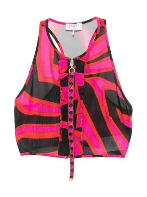 Emilio Pucci Cropped Sleeveless Racerback Top - Pink