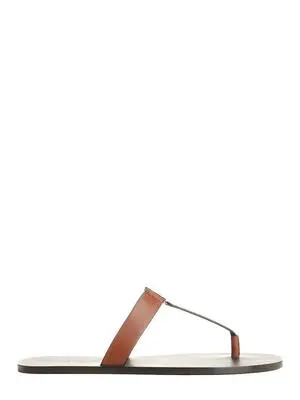 Saint Laurent Smooth Leather Babylone Sandals - Brown
