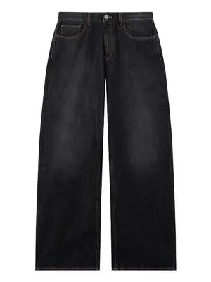 Palm Angels Grey Denim Wide-leg Jeans - Gray