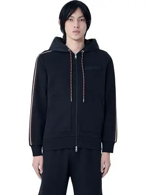 Moncler Zip-up Hoodie With Logo Detail - Black