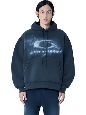 Balenciaga Oversized Logo Hoodie - Blue