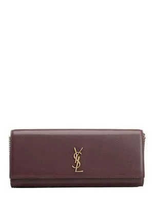 Saint Laurent SAINT LAURENT KATE Clutch In Grain De Poudre Leather With Cassandre Decoration Multicolor