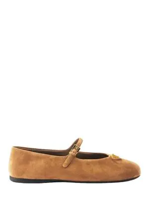 Prada Suede Ballerinas With Metal Buckle - Multicolor
