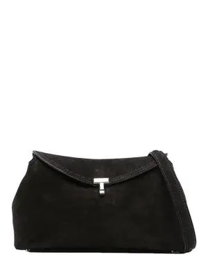 TOTEME Suede T-lock Fastening Clutch Bag - Brown