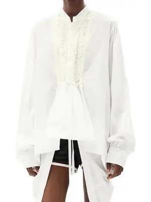 ANN DEMEULEMEESTER Cotton Ruffled Button-fastening Shirt - White