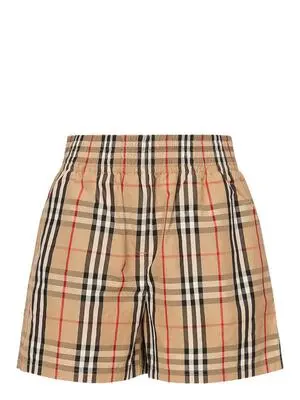 Burberry Burberry Vintage Check Cotton Shorts Cream