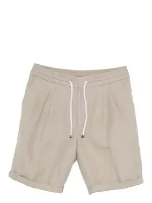 Brunello Cucinelli Linen Blend Bermuda Shorts - Cream