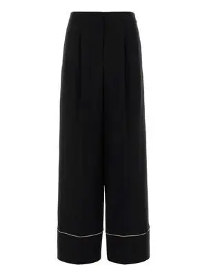 Fendi Wool Blend Pyjama Pants - Black