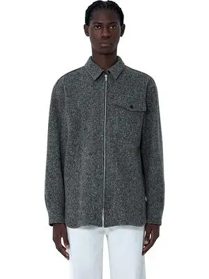 Dries Van Noten Herringbone Zip Jacket - Gray