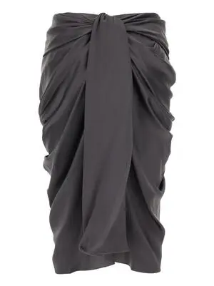 Chloé Draped Silk Midi Skirt - Multicolor