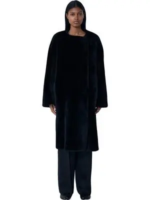 TOTEME Shearling Finish Coat - Black