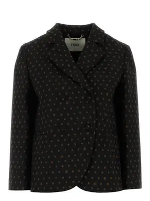 Fendi Printed Stretch Wool Blend Blazer - Multicolor