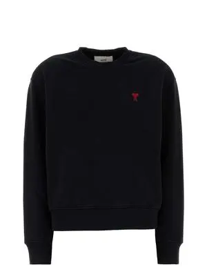 AMI Paris Cotton Crewneck Sweatshirt - Black