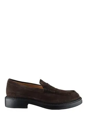 TOD'S Tod's Suede Loafers With Metal Front Bit