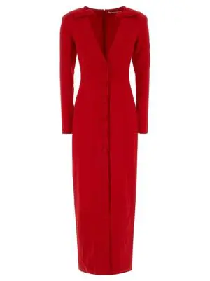 Alessandra Rich Cady Long Dress - Red